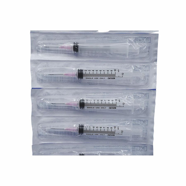 SYRINGE, WITH NEEDLE DISPOSABLE 10CC LUER LOCK 18X1' - QMed Corporation