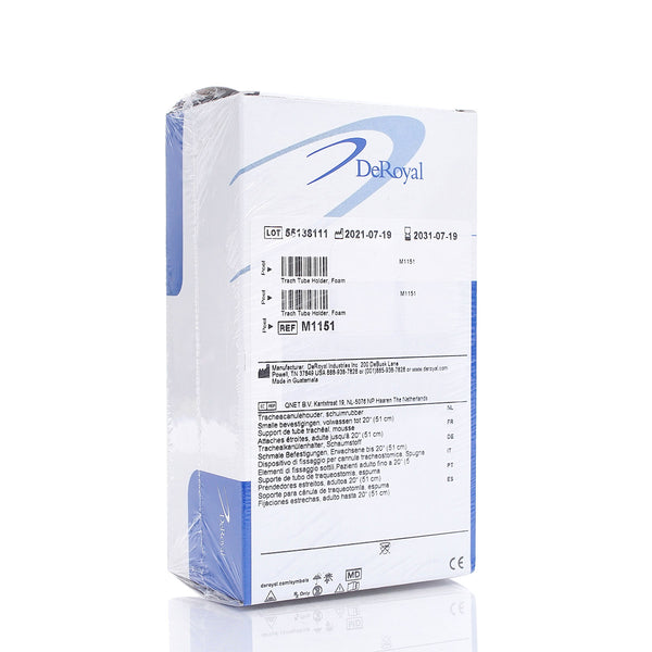 Tracheostomy Tube Holder, Foam, Narrow Fasteners, Adult to 20" - QMed ...