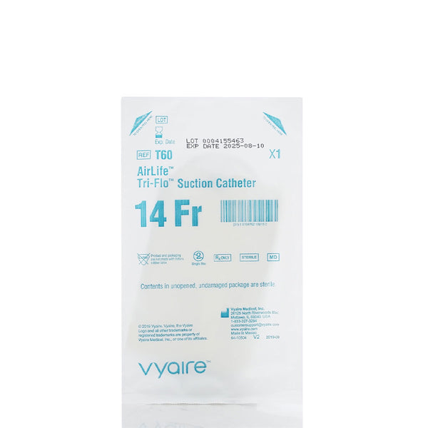 AirLife Tri-Flo Suction Catheter, 14FR, Sterile - QMed Corporation